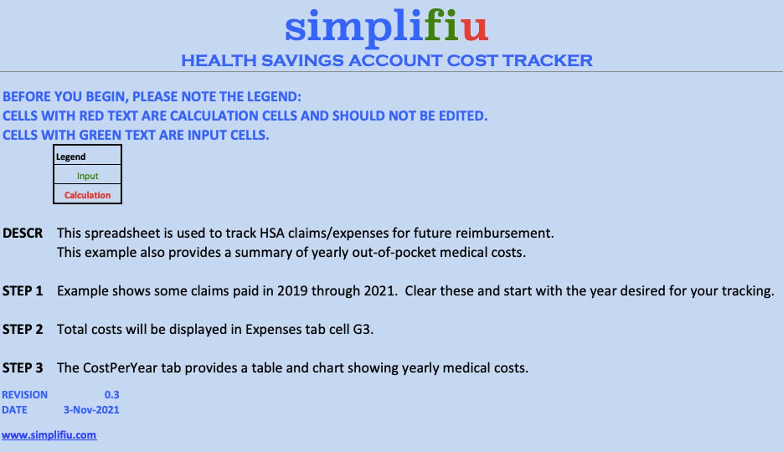 HSA Health Savings Account Cost Tracker Excel Spreadsheet - Etsy