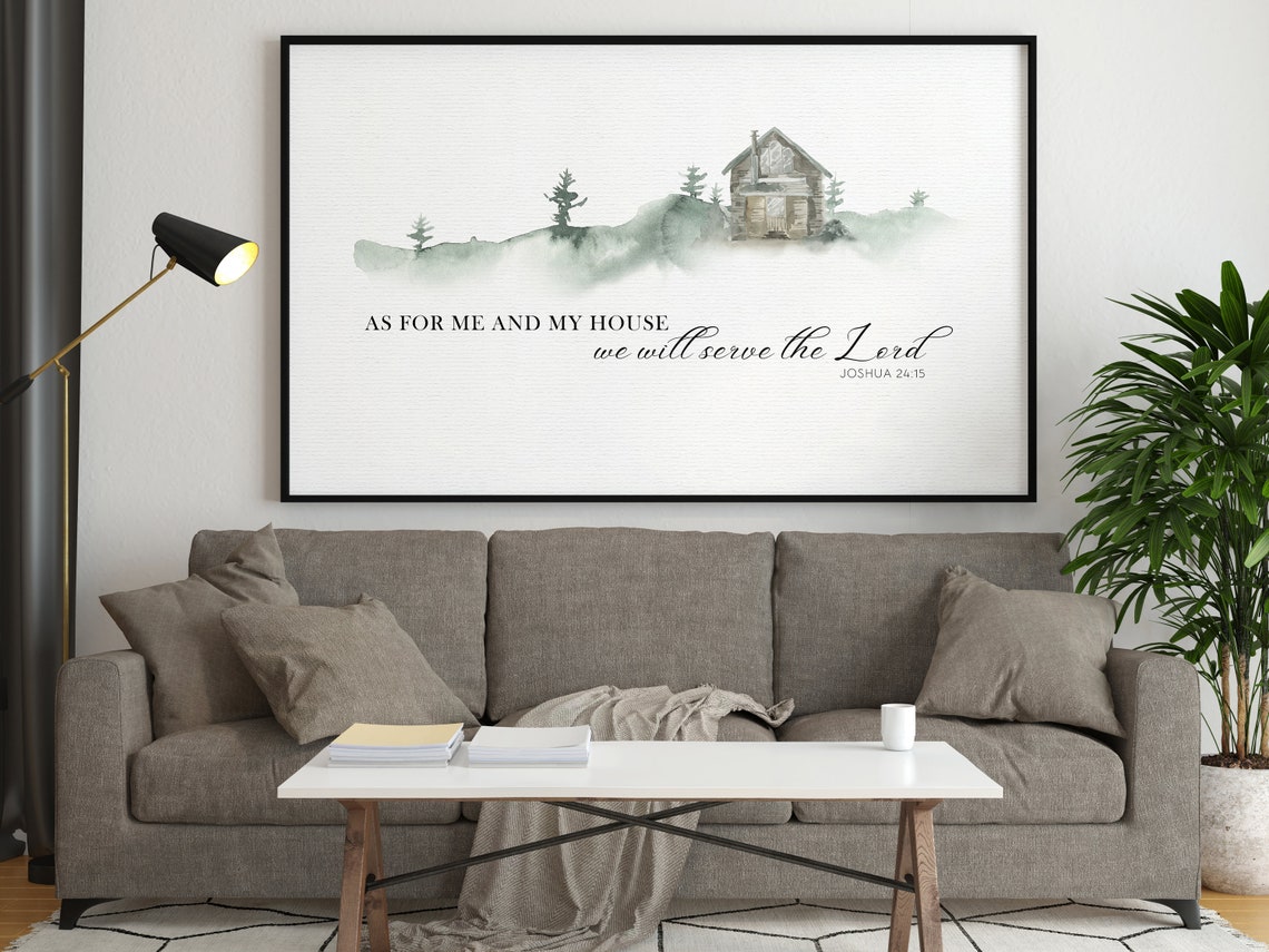 For Me and My House We Will Serve the Lord, Christian Verse Art, Home ...
