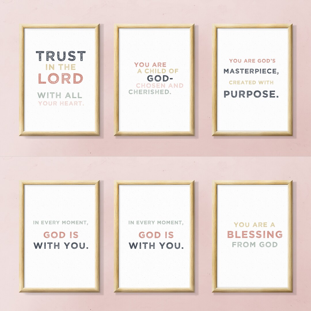 Christian Affirmations Bundle, Kids Room Art, Playroom Wall Art ...