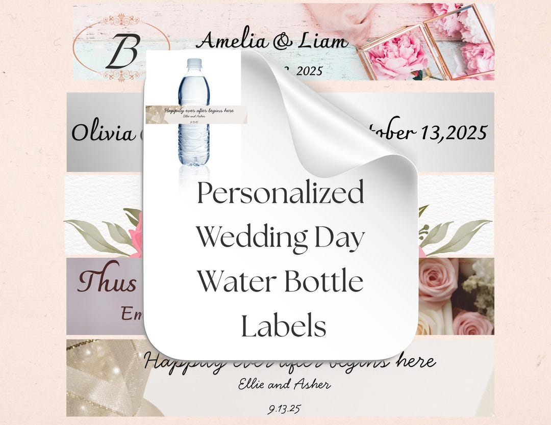 Wedding Water Label Personalized Water Bottle Bottle Label Wedding ...