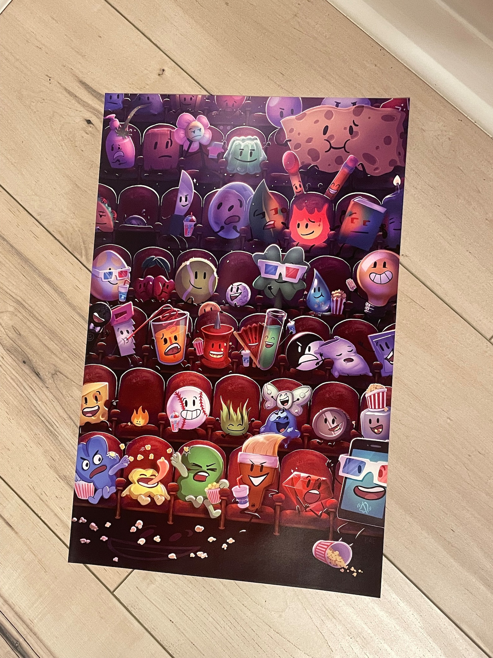 BFDI X Inanimate Insanity "out to the Theater" Poster Print (11"x17 ...