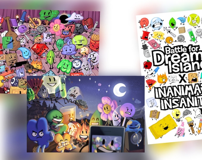 BFDI X Inanimate Insanity "coast to Coast" Poster Print (11"x17") 2024 ...