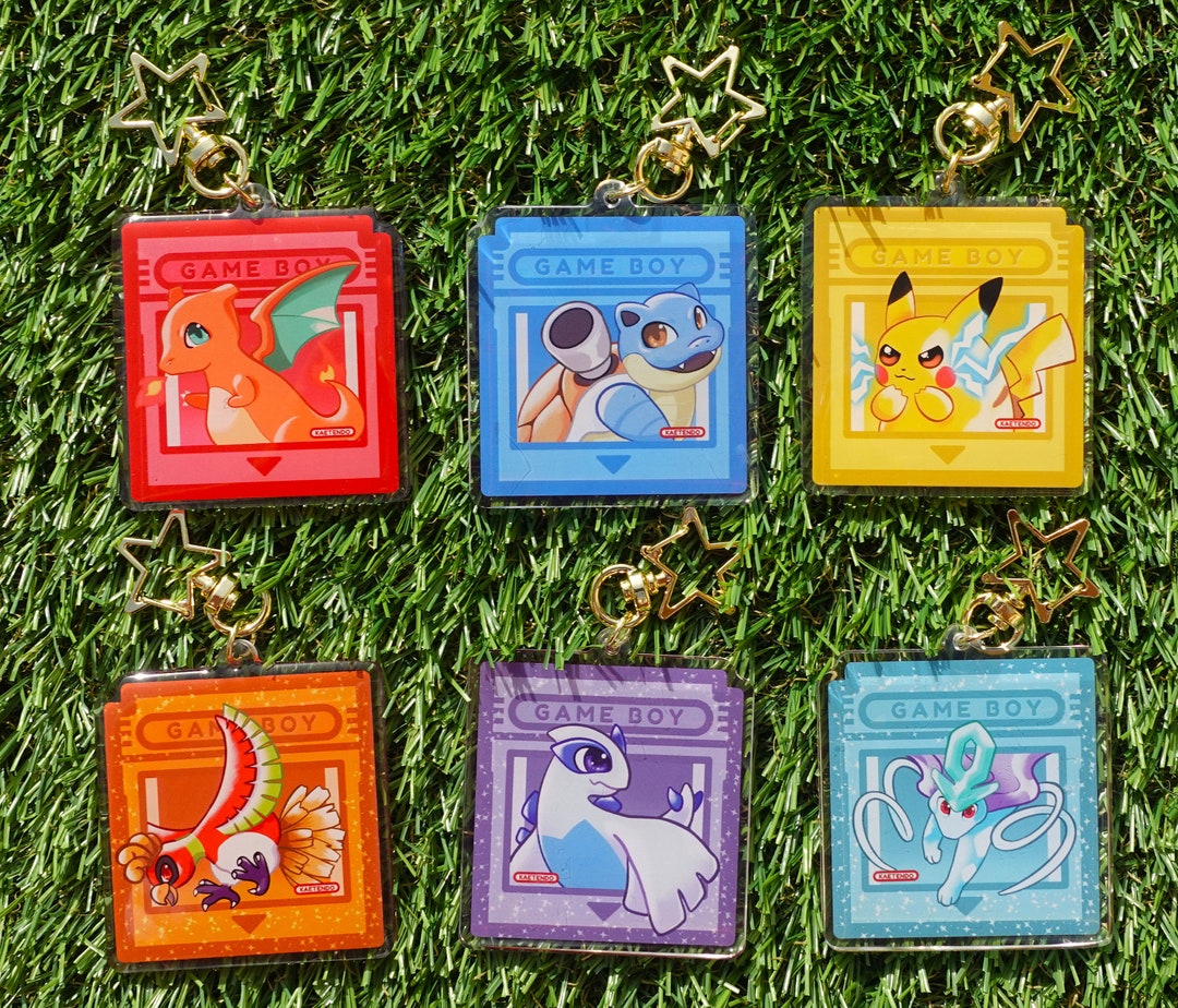 Pokemon Gameboy Cartridge Keychain 2.5 Acrylic Red/blue, Yellow/crystal ...