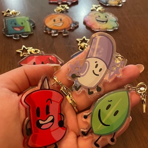 BFDI Keychains - 2.5" Acrylic - Marker, Pricetag, Nine, Book, Coiny ...