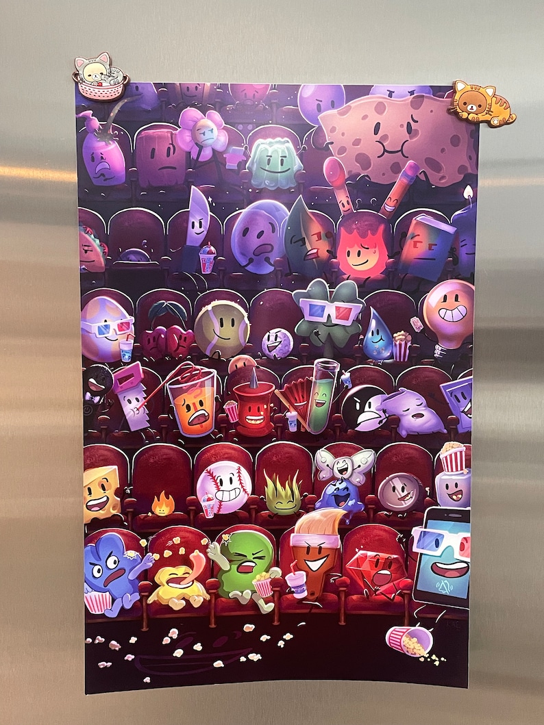 BFDI X Inanimate Insanity "out to the Theater" Poster Print (11"x17 ...