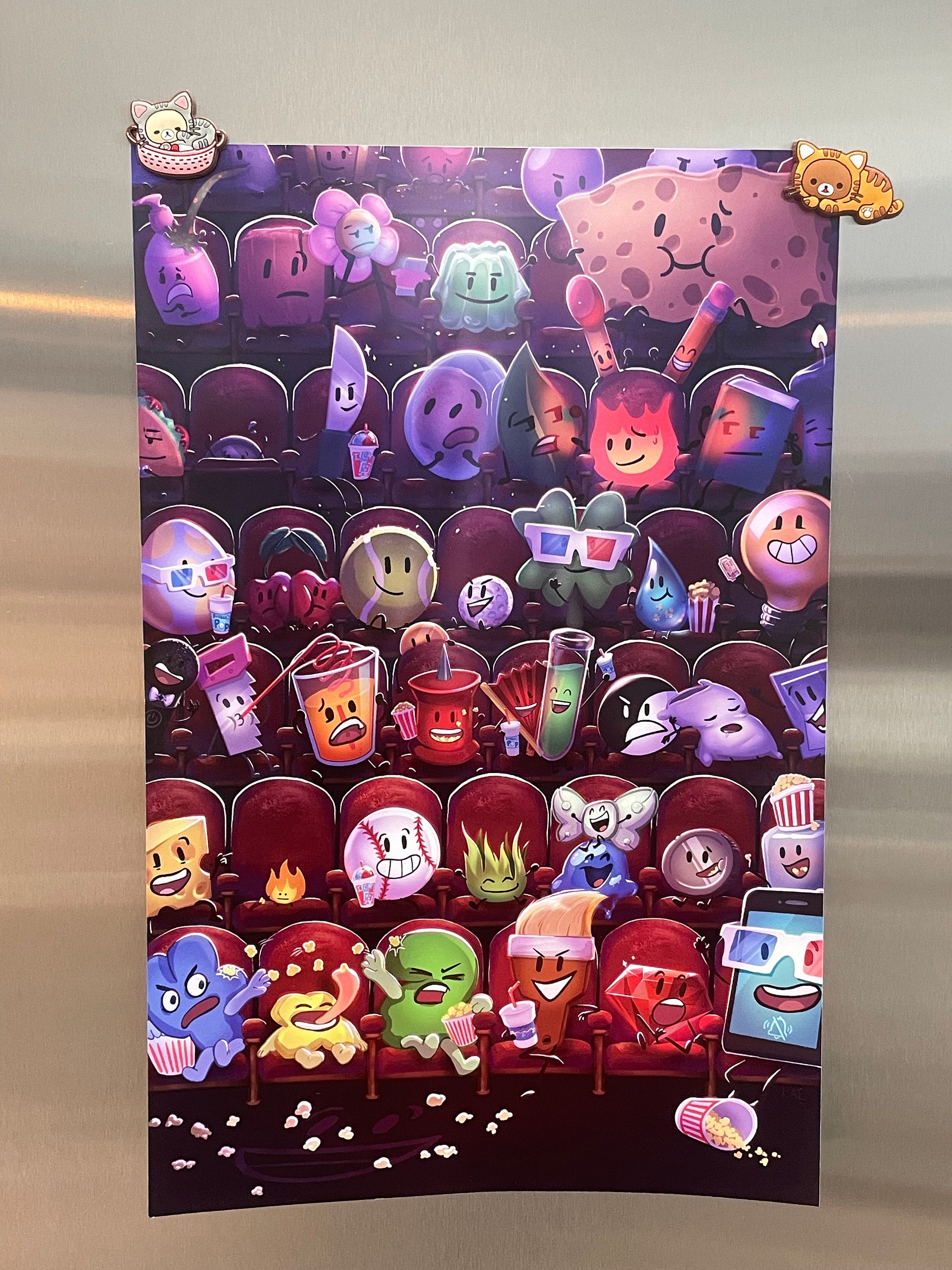 BFDI X Inanimate Insanity "out to the Theater" Poster Print (11"x17 ...