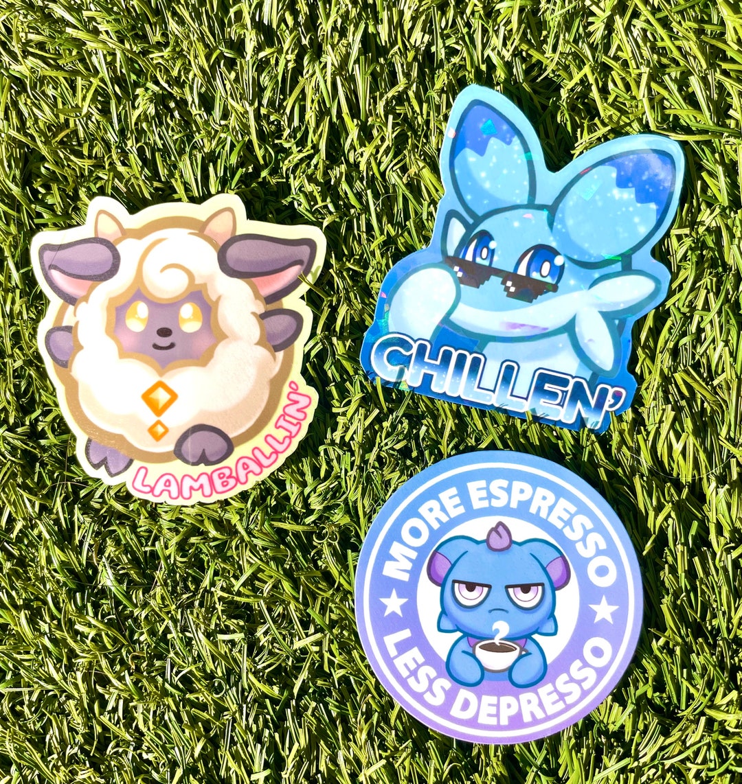Palworld Stickers - Depresso, Chillet, Lamball - 2.5” Vinyl (waterproof ...