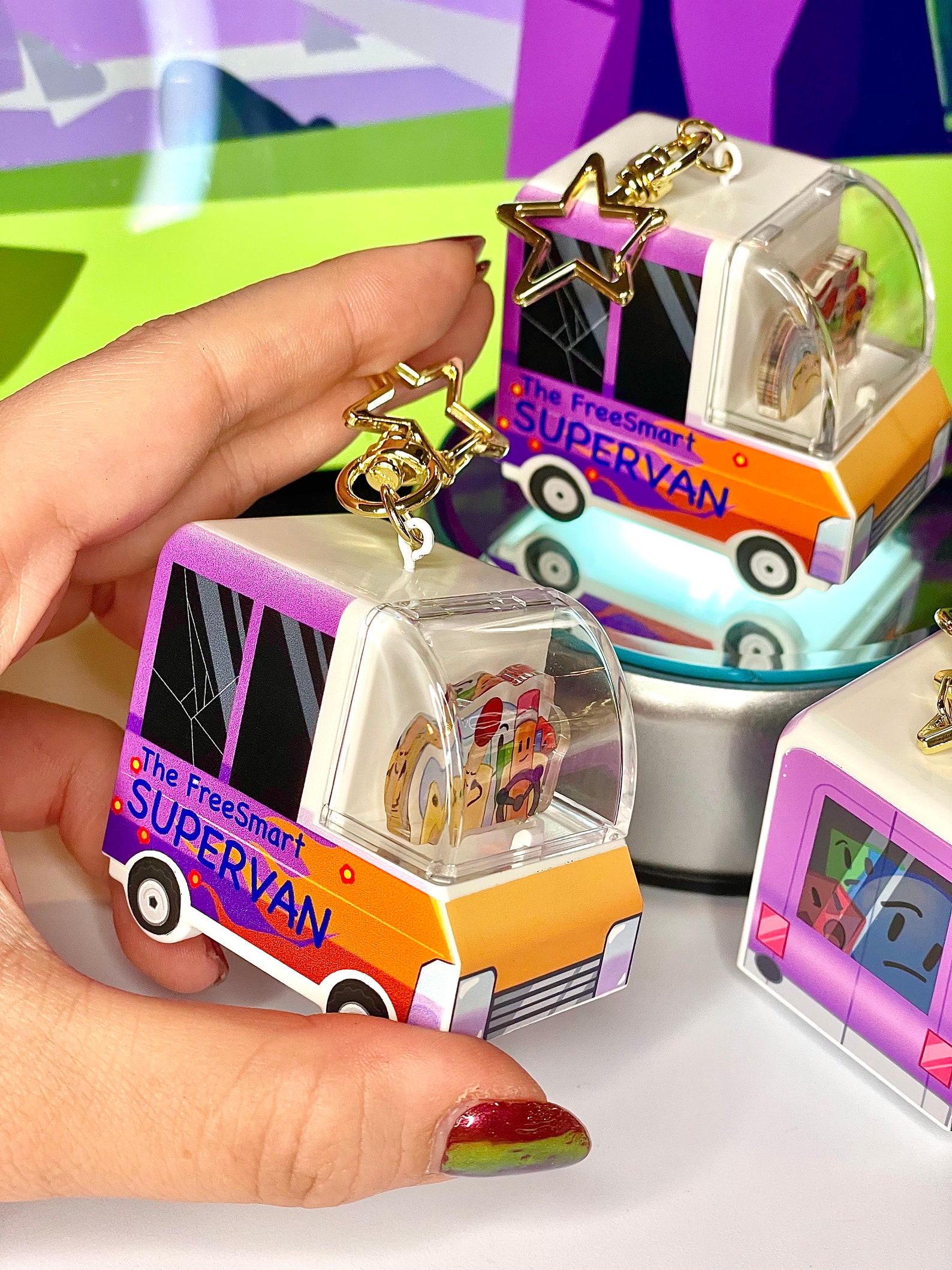 The Freesmart Super Van 3D Keychain BFDI 2.2 Pencil, Ruby, Match, Ice ...