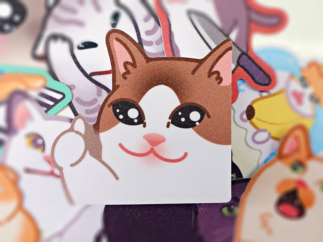 Sad Thumbs up Cat Meme Sticker - 2.5 Inches - Glittery - Etsy Australia