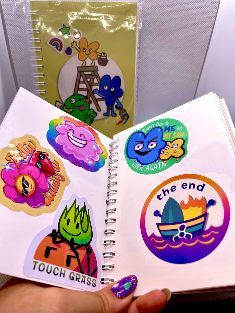 BFDI Reusable Sticker Book (four, X, Two) - Etsy