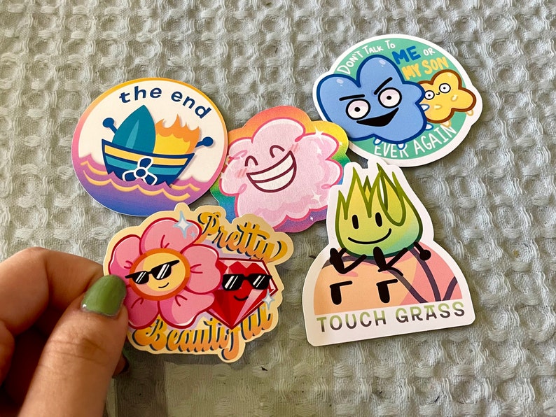 BFDI 2.5 Vinyl Sticker Pack 1 grassy Ruby Flower - Etsy