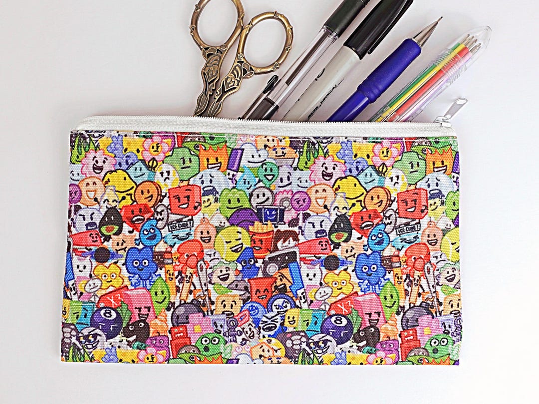 BFDI Zipper Pouch - All Characters - Pencil Bag, Cosmetic Bag, Etc - Etsy