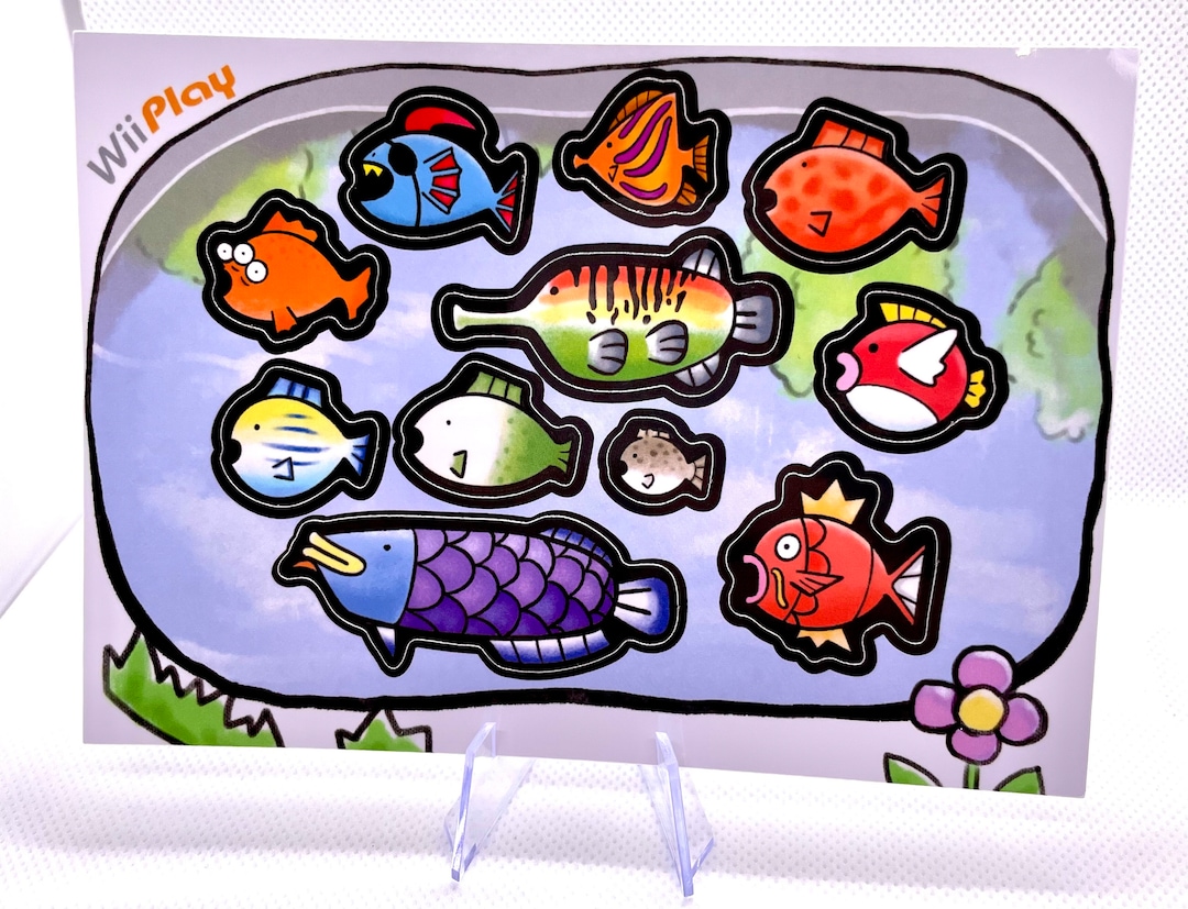Wii Play: Fishing Sticker Sheet A6 Kiss Cut - Etsy