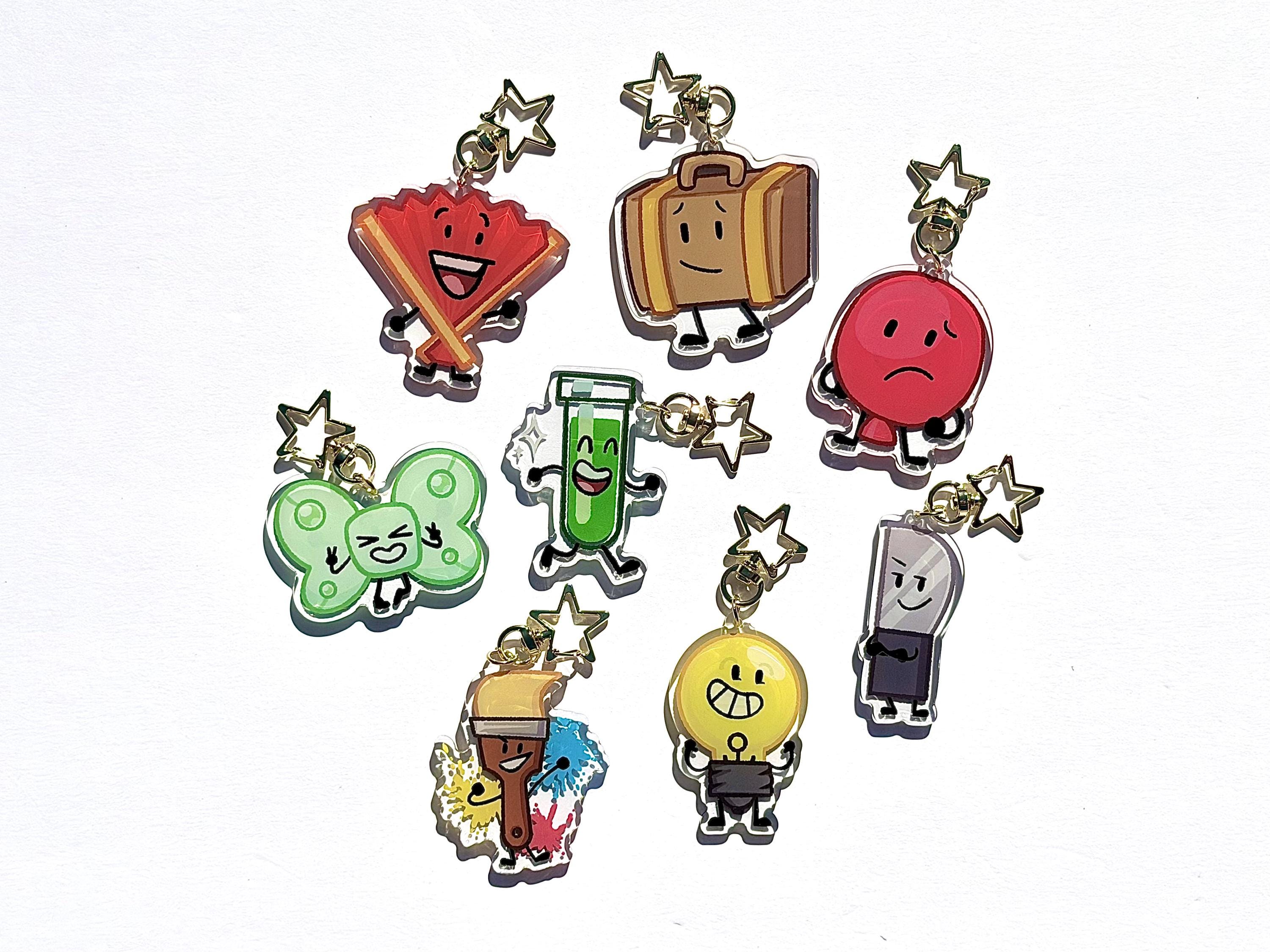 Inanimate Insanity Keychains - Fan, Test Tube, Bot, Suitcase, Balloon ...