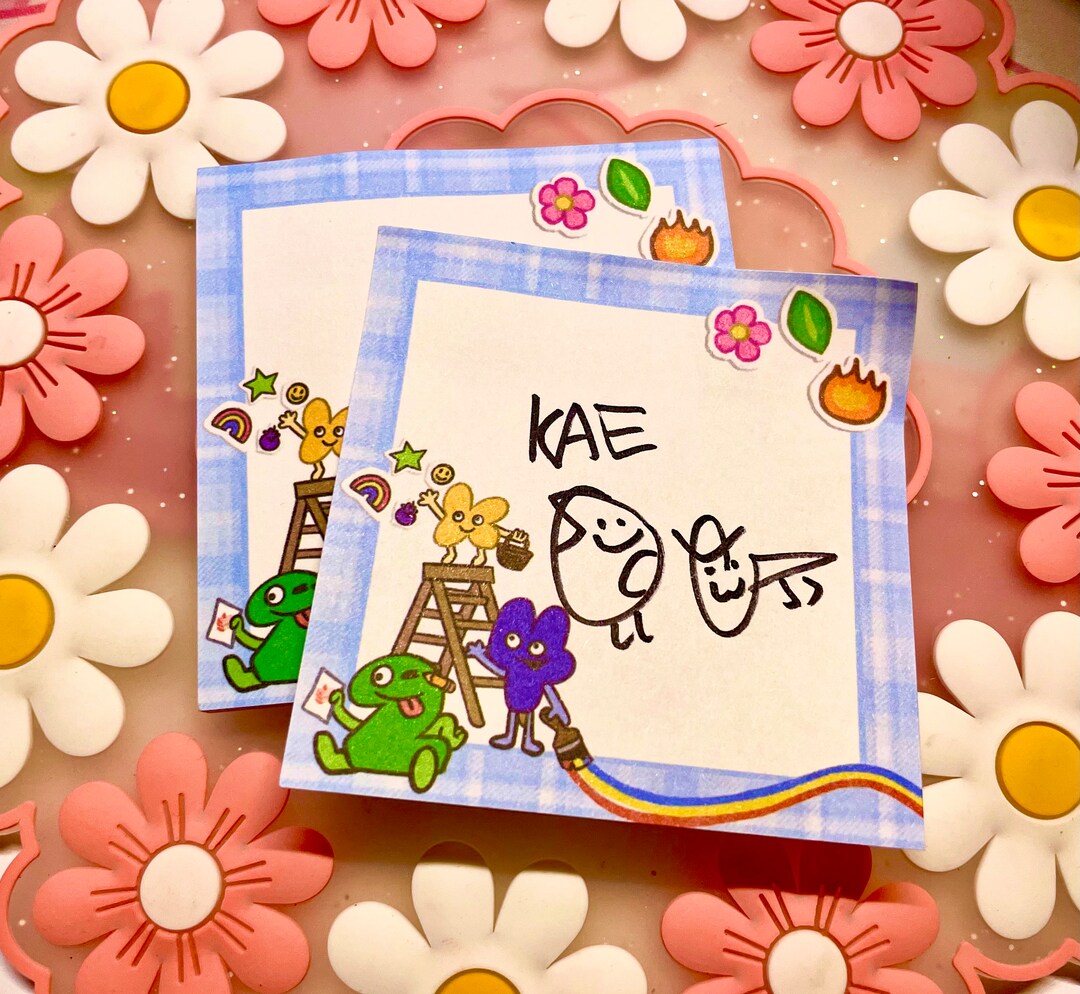 BFDI Sticky Note Pad - Two, Four, X (50 Sheets, 2.75 " X 2.75") - Etsy