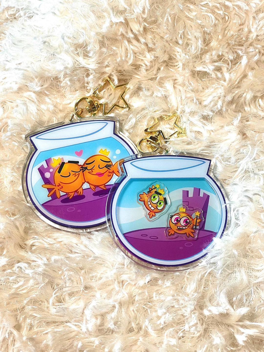 Fairly Odd Parents - Shaker Keychain - Cosmo and Wanda Fishbowl (2.5") - Etsy