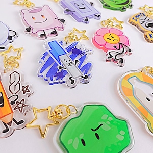 BFDI Keychains - 2.5" Acrylic - Snowball, Pillow, Liy, Grassy, Pencil ...