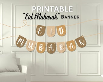 Black PRINTABLE DIGITAL Eid Mubarak Banner Ramadan Eid Decor Blessing ...