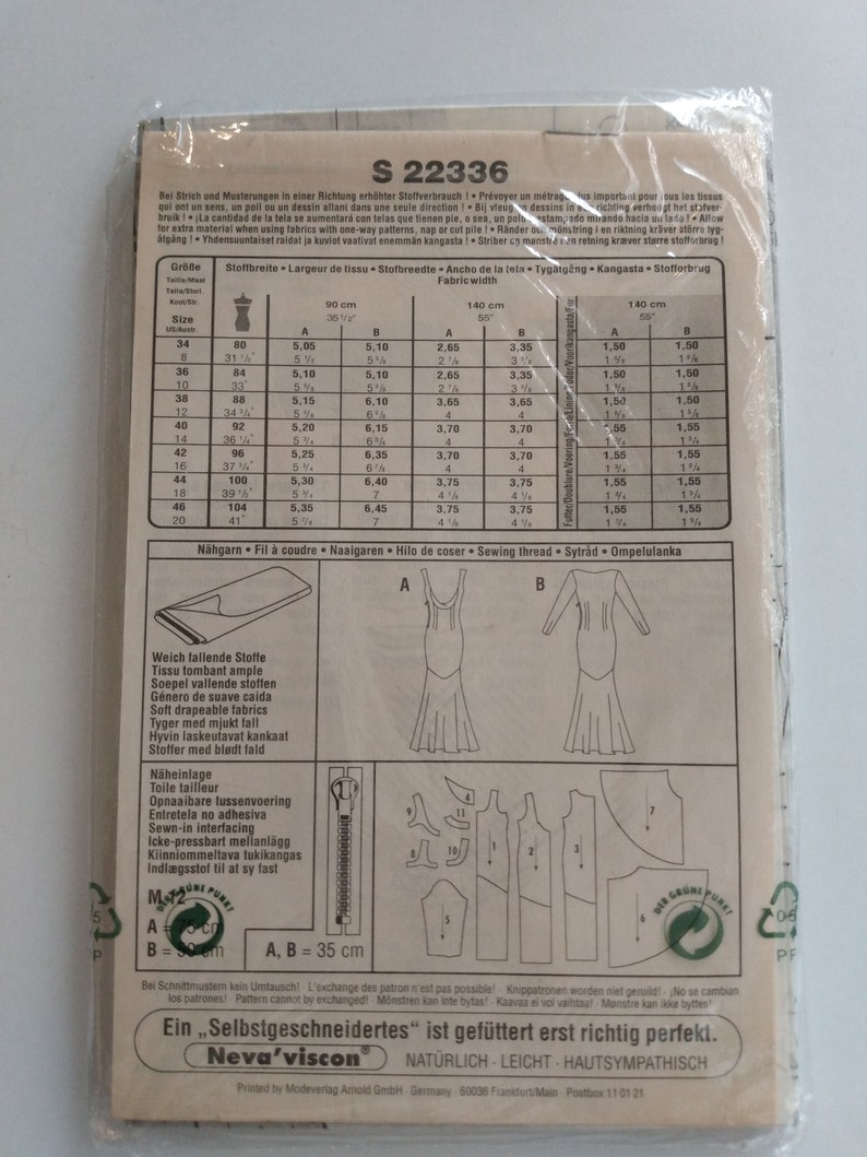 Neue Mode Stil S22336 Glamorous Gown Pattern Sizes 8 - 20 - Etsy