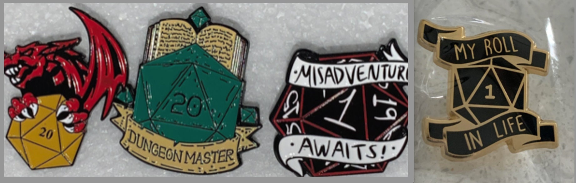 Dungeons and dragons pins — Geek Chic Accessories