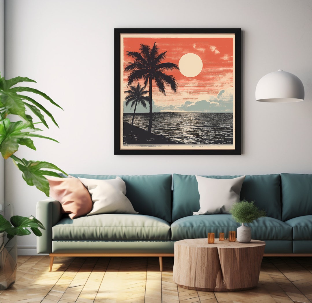 Tropical Woodblock Print | Large Print | Downloadable Print | Download ...