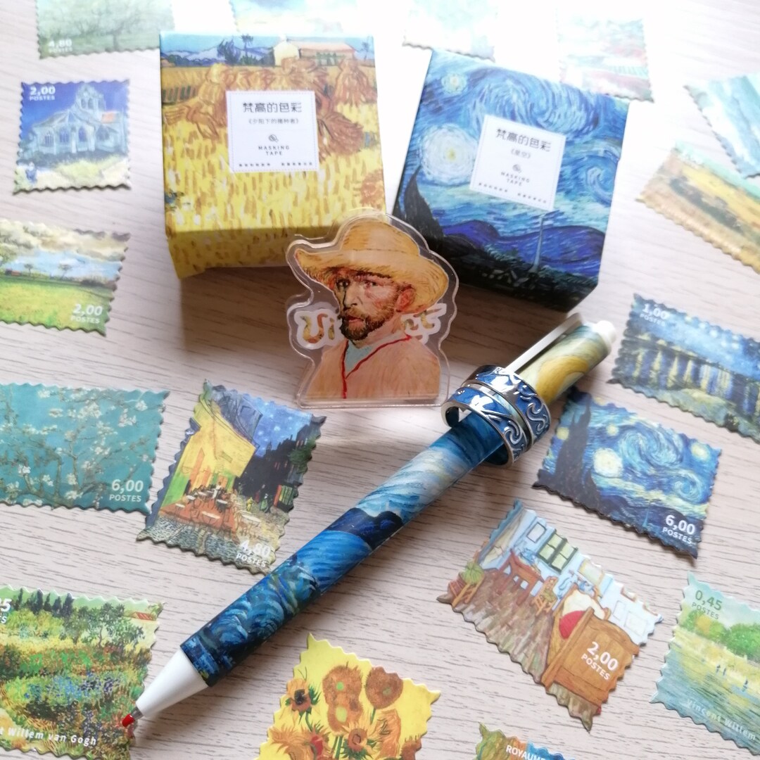 Van Gogh Unique Gift Set, 6 Items Included, Pens, Washi Tape, Stickers ...