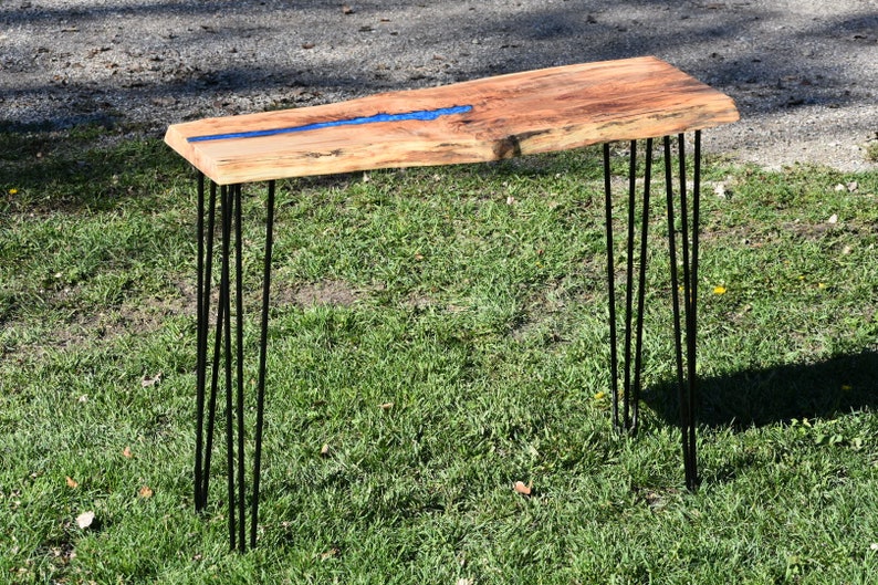 Ambrosia Maple Entry Table With Blue Epoxy - Etsy