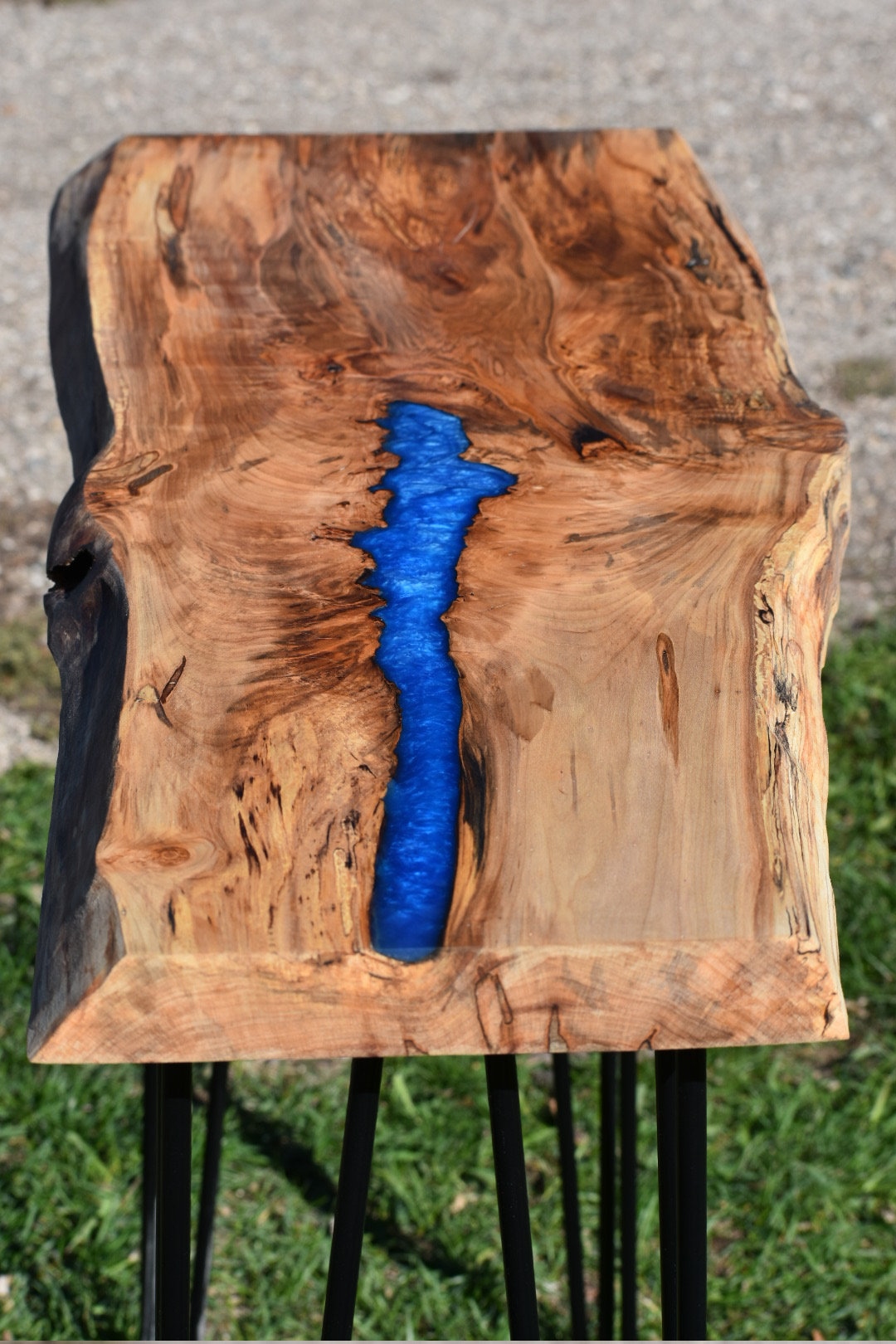 Ambrosia Maple Entry Table With Blue Epoxy - Etsy