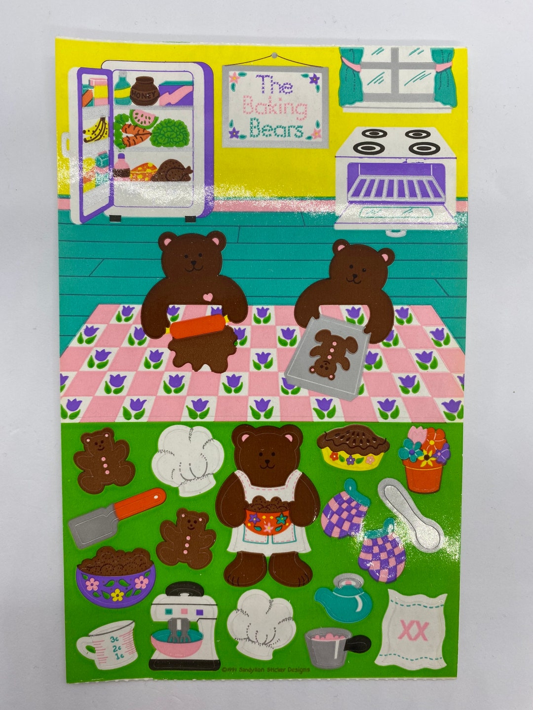 Sandylion Baking Bears in the Kitchen Maxi Sheet - Stickers and Scene ...