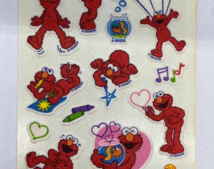 Sandylion FUZZY Elmo Small Maxi Sheet Stickers Sesame Street 1 Sheet - Etsy