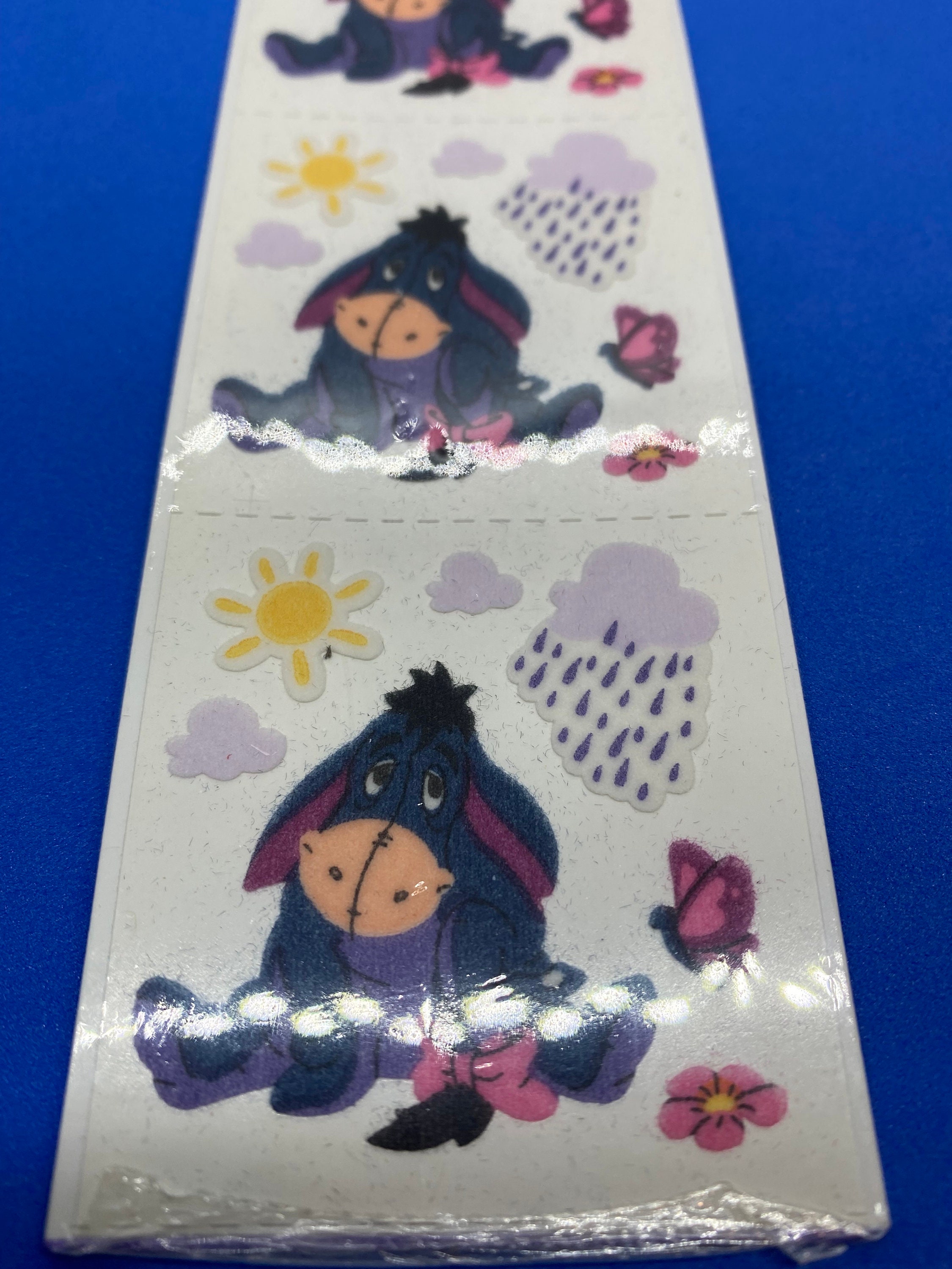 Sandylion FUZZY Disney Eeyore Rainy Day Stickers - BNIP - 1 Strip - 3 ...