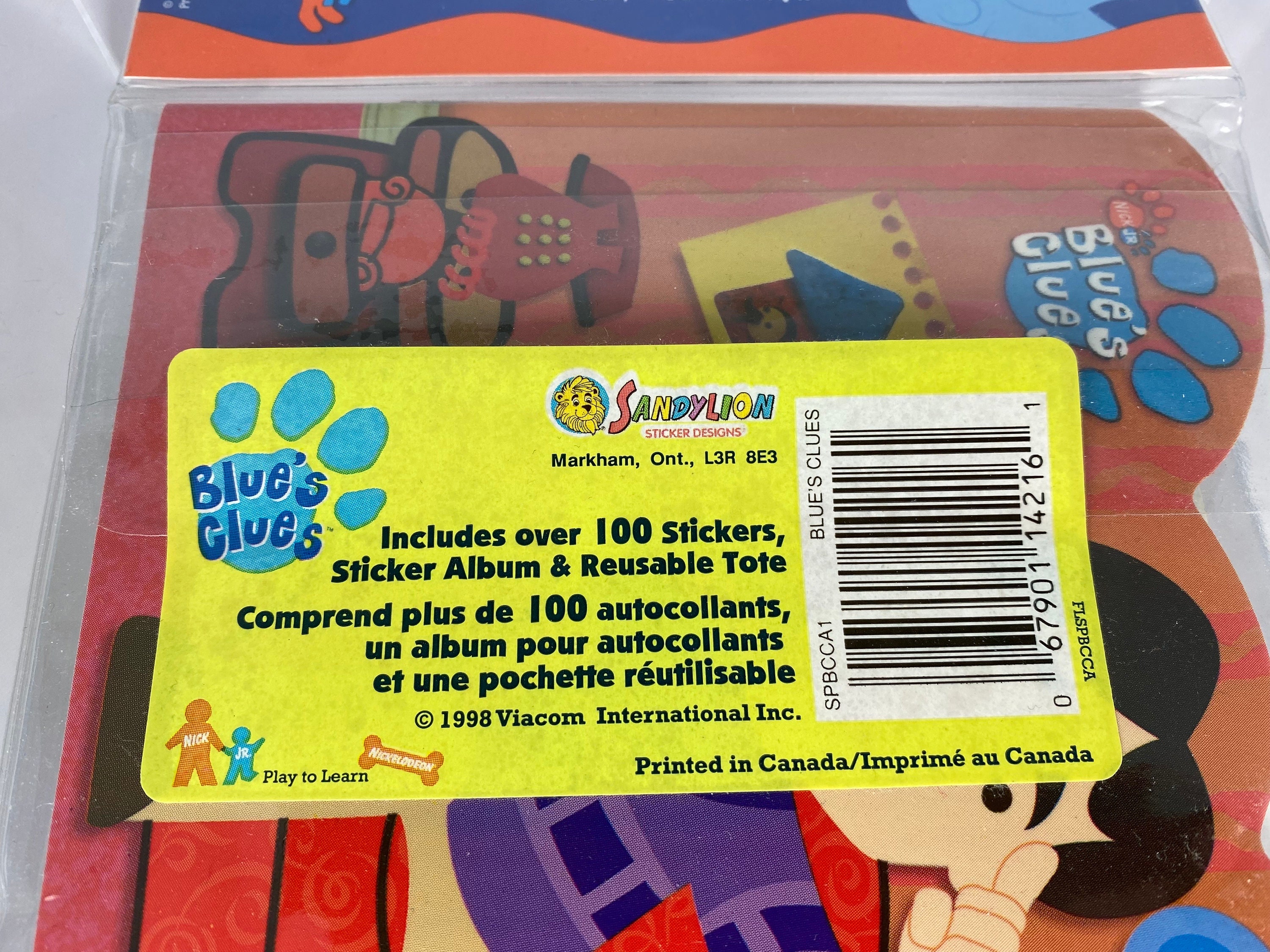 Sandylion 2003 Blue's Clues Nickelodeon Sticker Book Album TOTE W/over ...