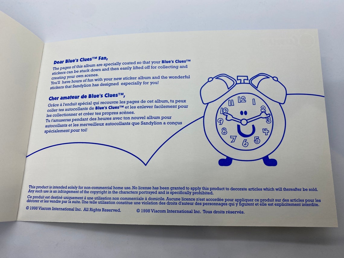 Sandylion Blue's Clues Sticker Album With Blank Glossy / Waxed Pages ...