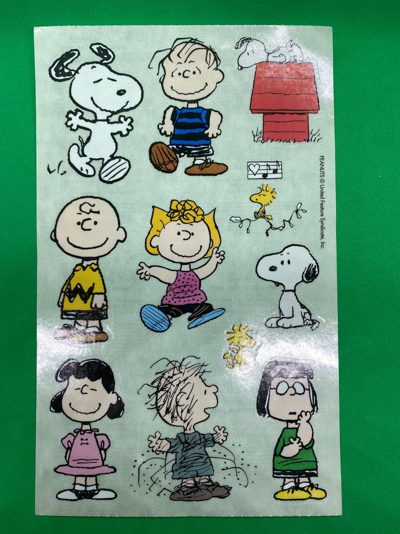 Sandylion Peanuts Stickers MAXI Vellum Sheet Snoopy Linus Charlie Brown ...