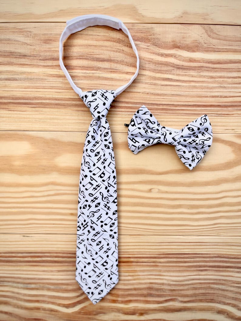 Music Tie for Boys, Music Notes Bowtie, Necktie for Music Recital ...