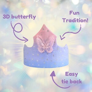 Princess Crown, Birthday Crown for Girl, Butterfly Crown, Baby First ...