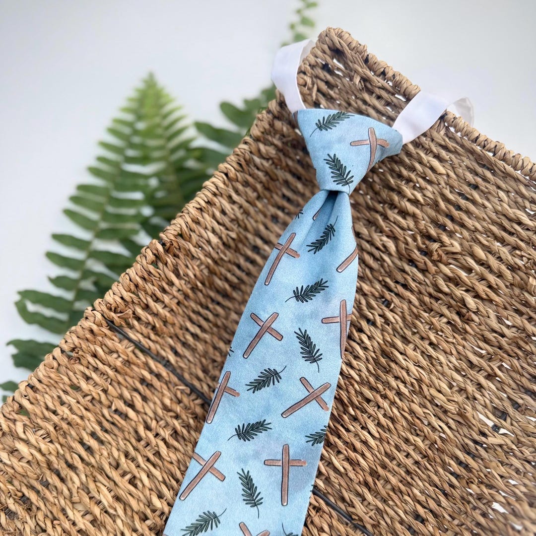 Cross Tie for Boy, Communion Tie With Cross, Toddler Boy Easter Outfit ...