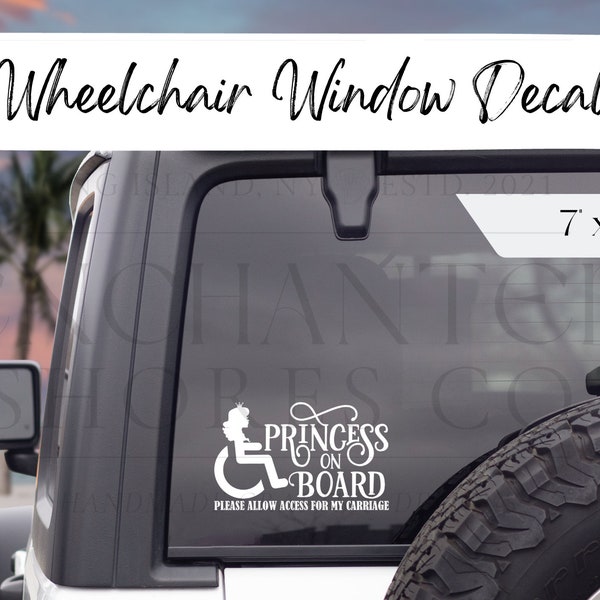 Princess on Board Wheelchair Decal - Etsy