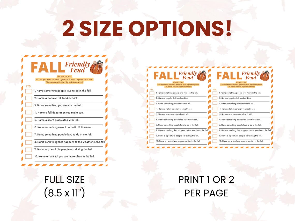 Fall Games Printable Autumn Game Bundle 50 Fall Activities for Kids ...
