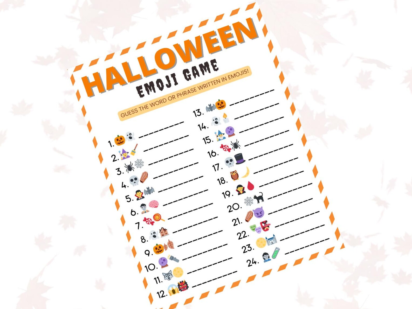 Emoji Halloween Game Emoji Halloween Pictionary Game Trick or Treat ...