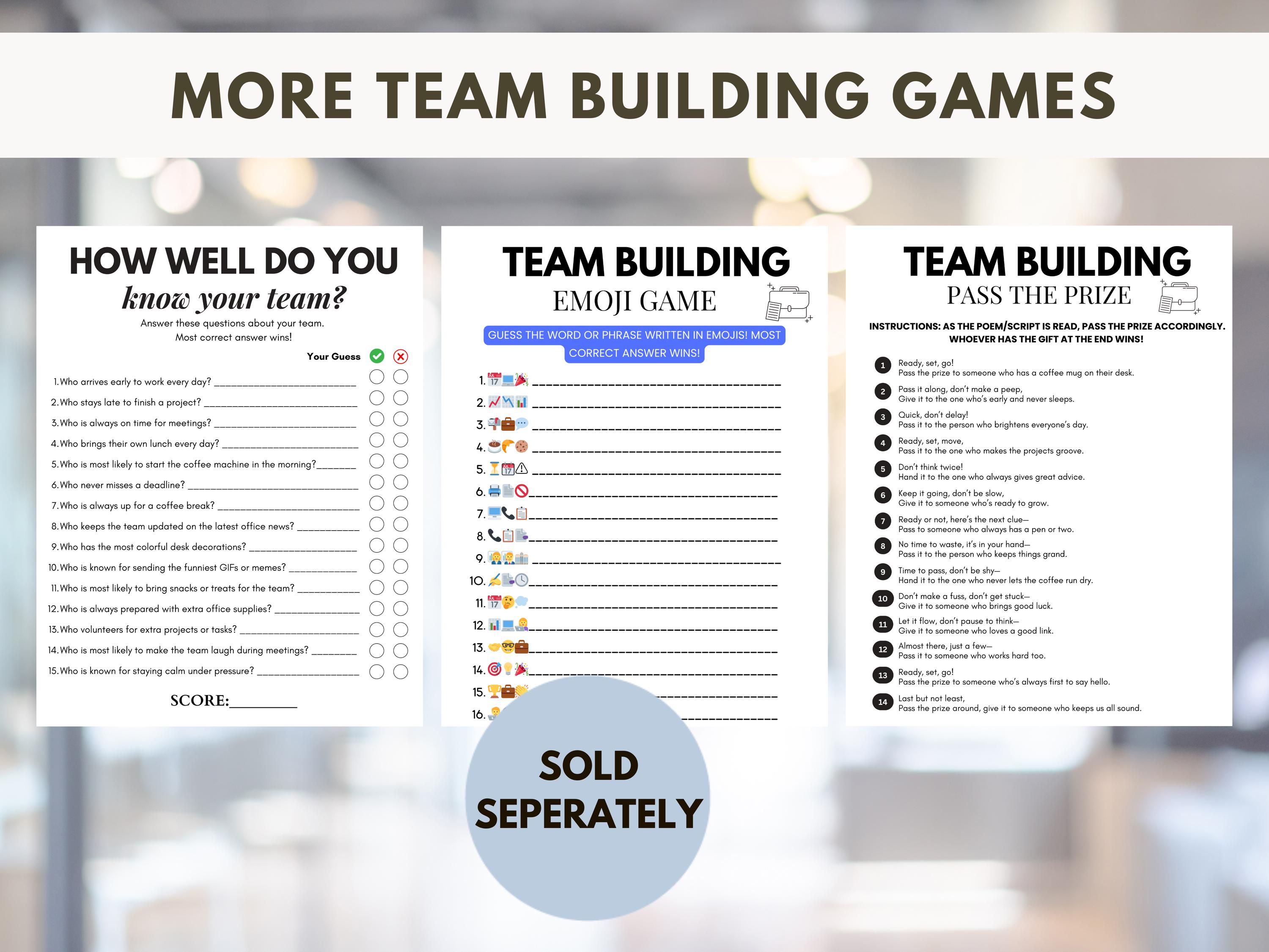 Team Building Games, How Well Do You Know Your Team, Coworker Activity ...