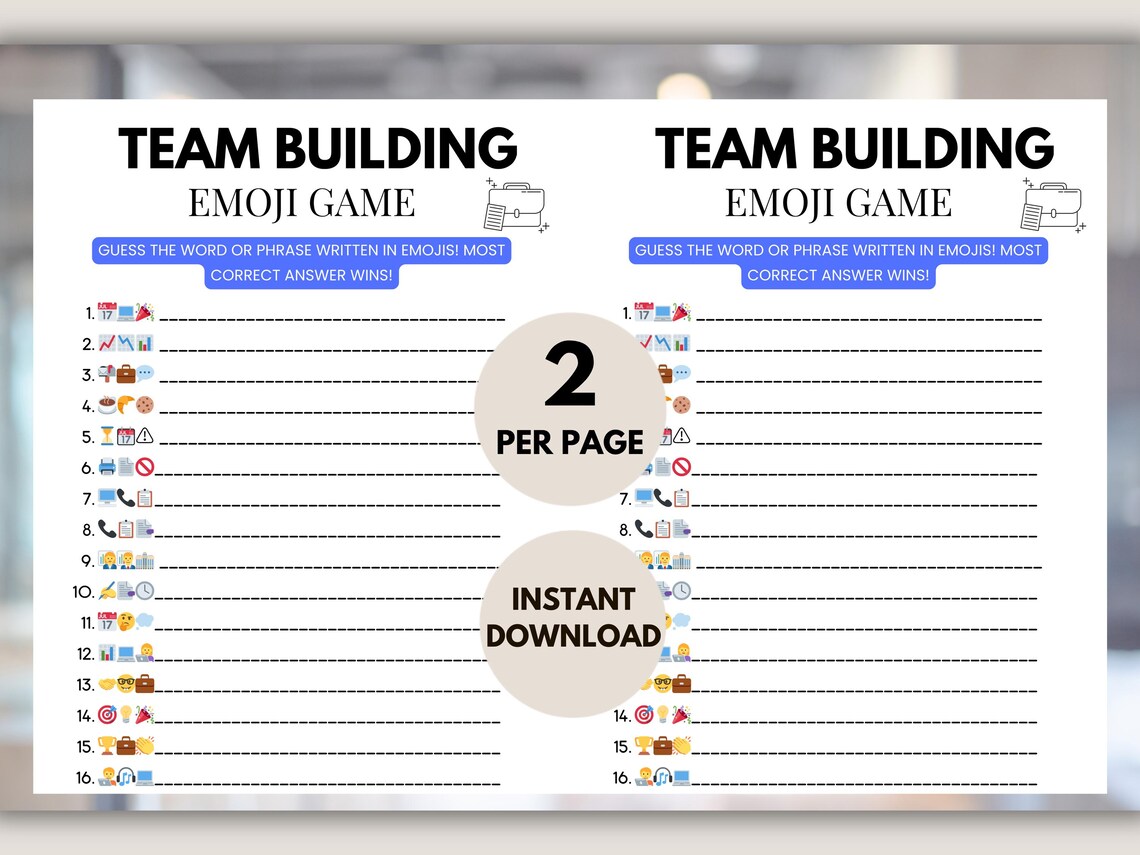 Office Emoji Pictionary Game, Team Building Emoji Game, Fun Emoji Game ...