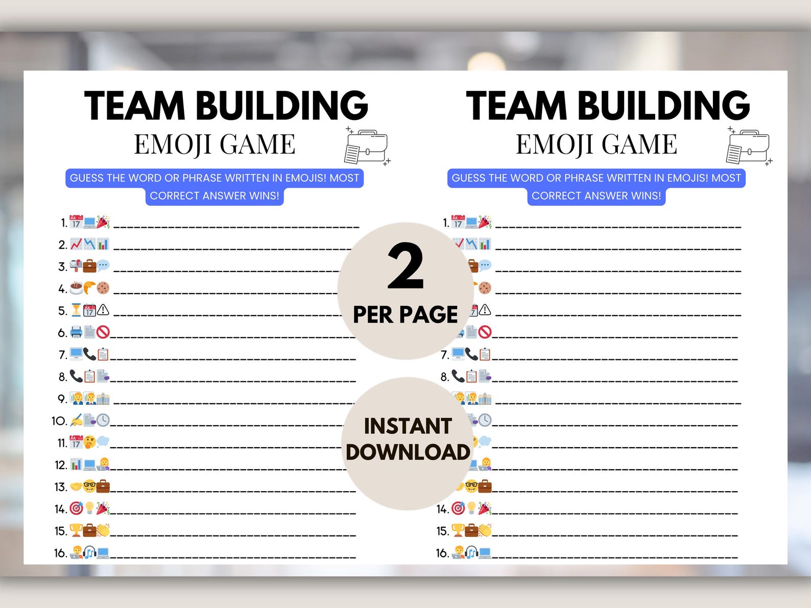 Office Emoji Pictionary Game, Team Building Emoji Game, Fun Emoji Game ...