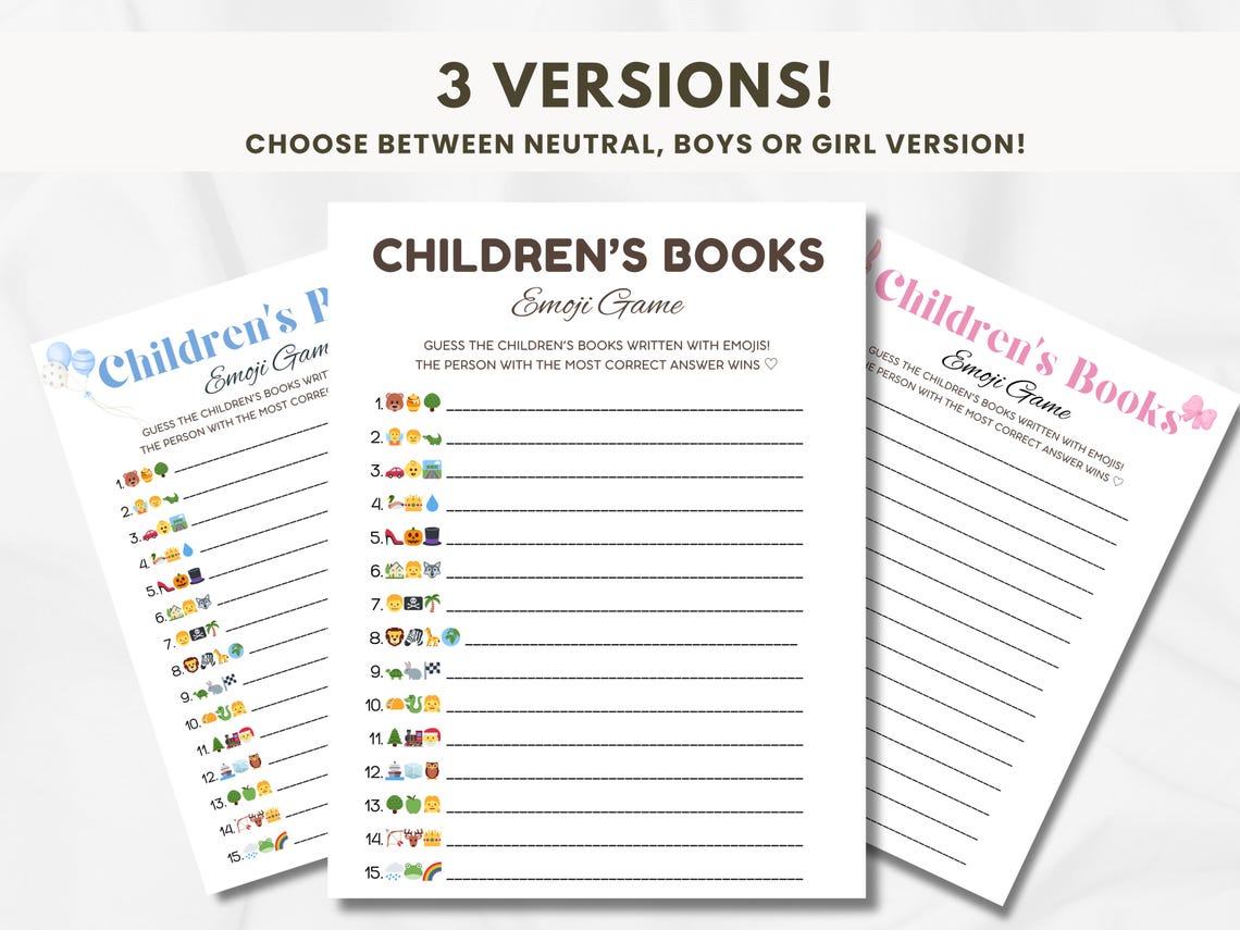 Children's Book Emoji Pictionary, Blue Boy Baby Shower Emoji Game ...