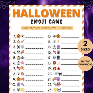 Emoji Halloween Game Emoji Halloween Pictionary Game Trick or Treat ...