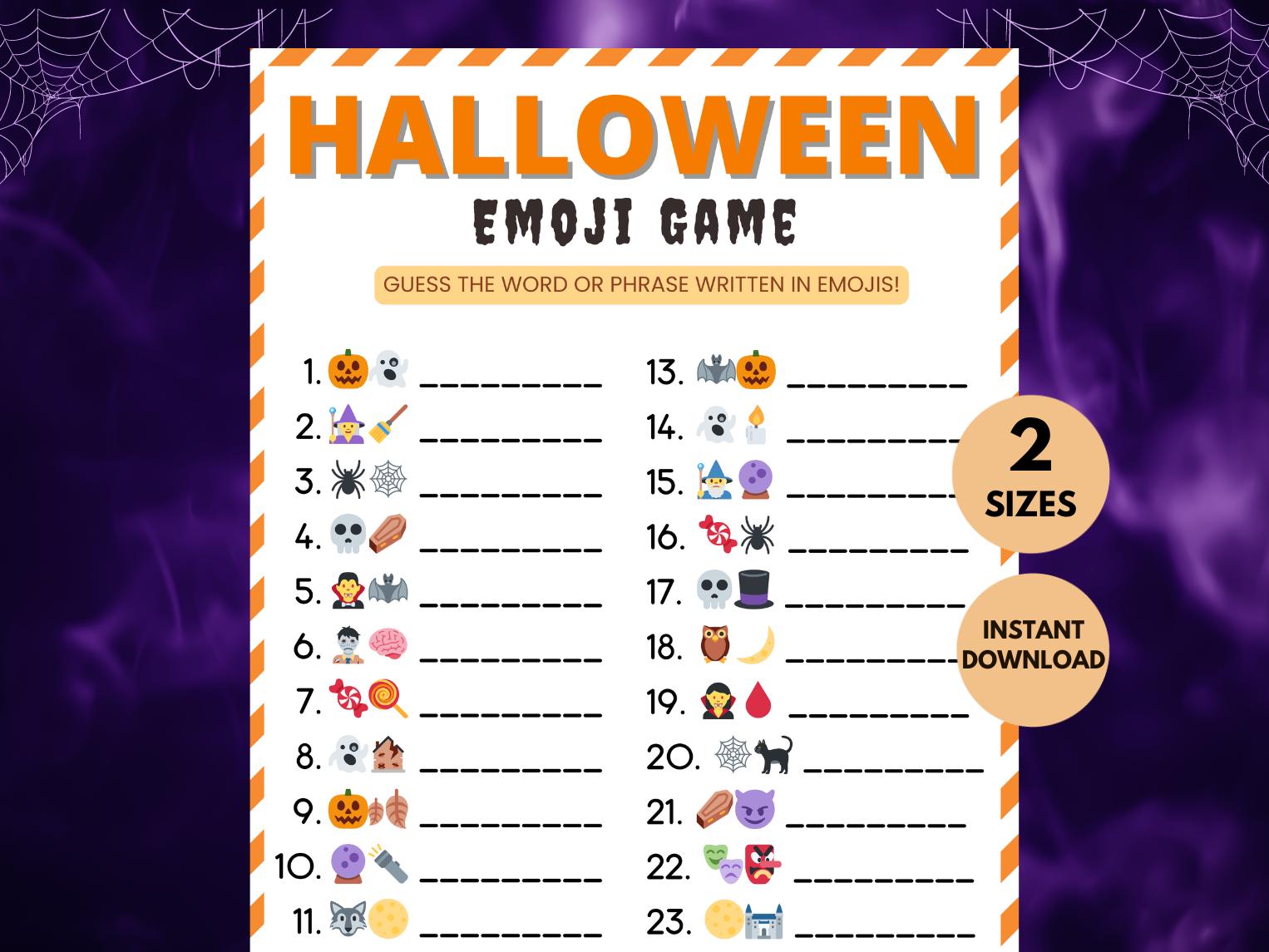Emoji Halloween Game Emoji Halloween Pictionary Game Trick or Treat ...