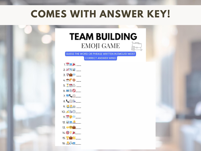 Office Emoji Pictionary Game, Team Building Emoji Game, Fun Emoji Game ...