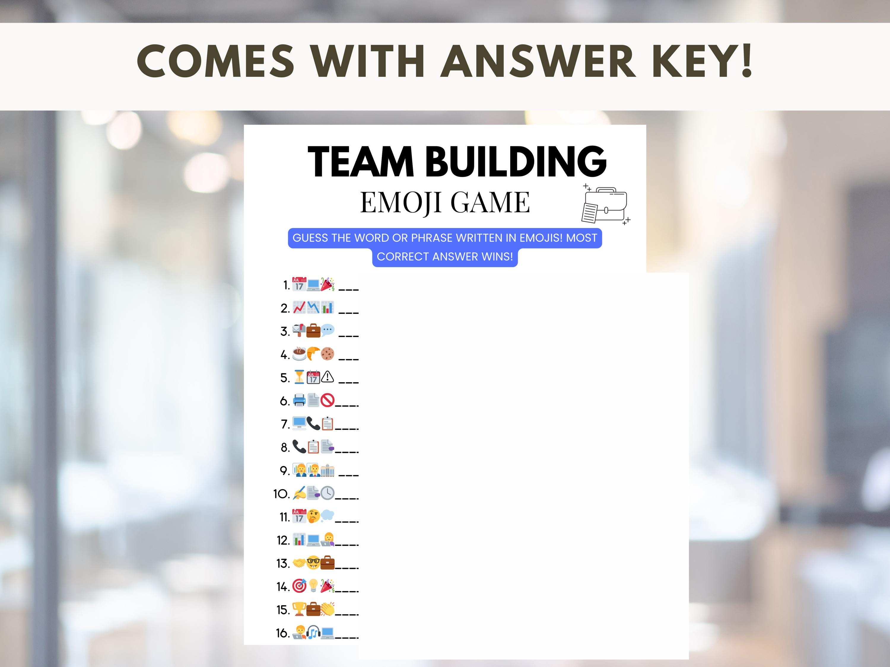 Office Emoji Pictionary Game, Team Building Emoji Game, Fun Emoji Game ...