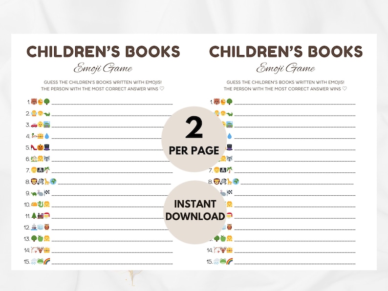Children's Book Emoji Pictionary, Baby Shower Emoji Trivia Game ...