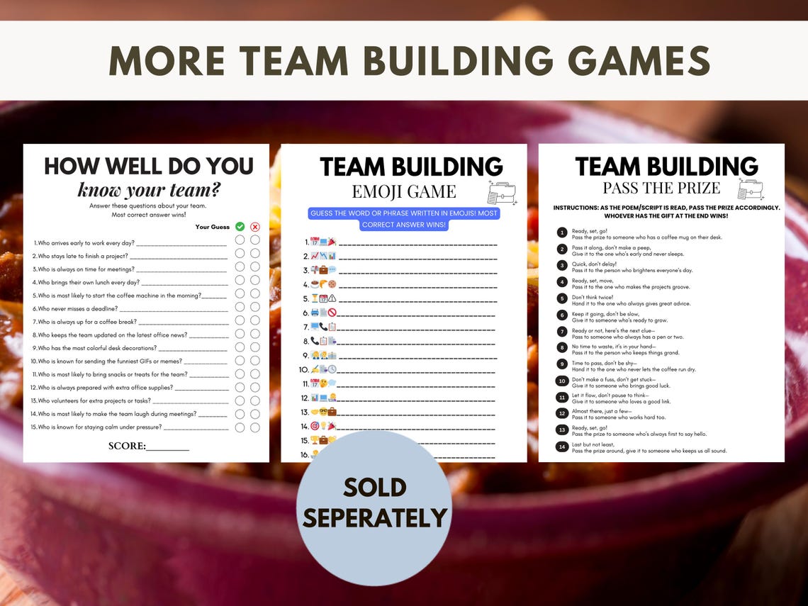 Chili Cook-off Trivia Game, Fall Potluck, Printable (PNG, PDF) - Etsy